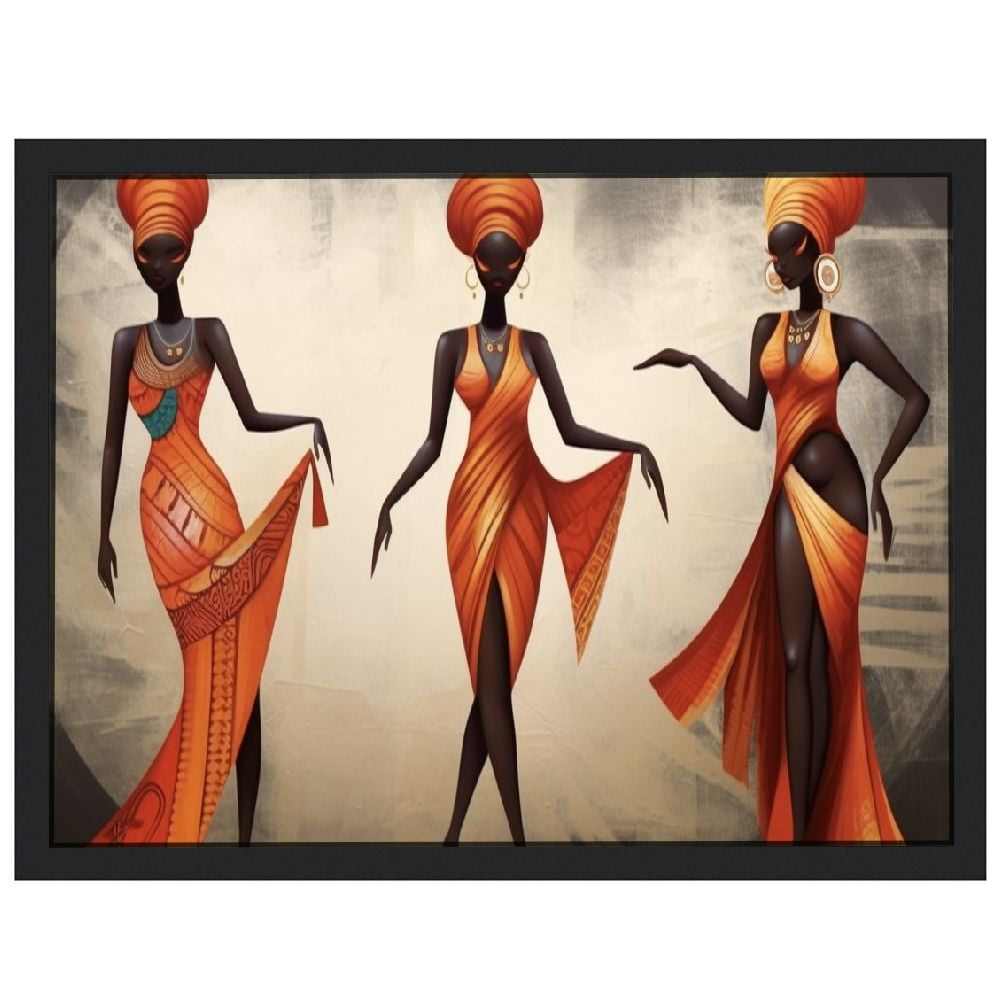 C04-GENYS African American Wall Art Black Women Painting Bathroom Grey ...