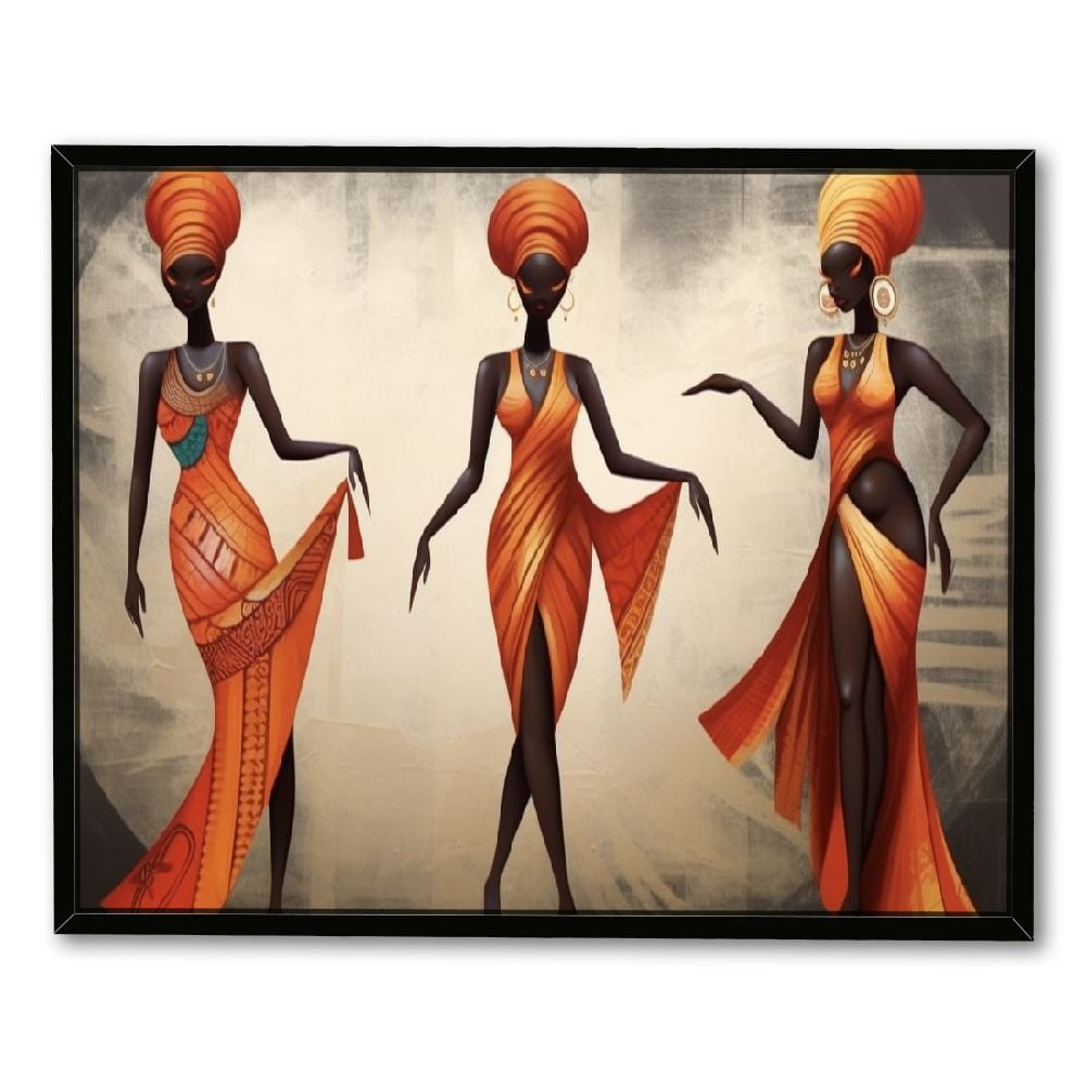 C04-GENYS African American Wall Art Black Women Painting Bathroom Grey ...