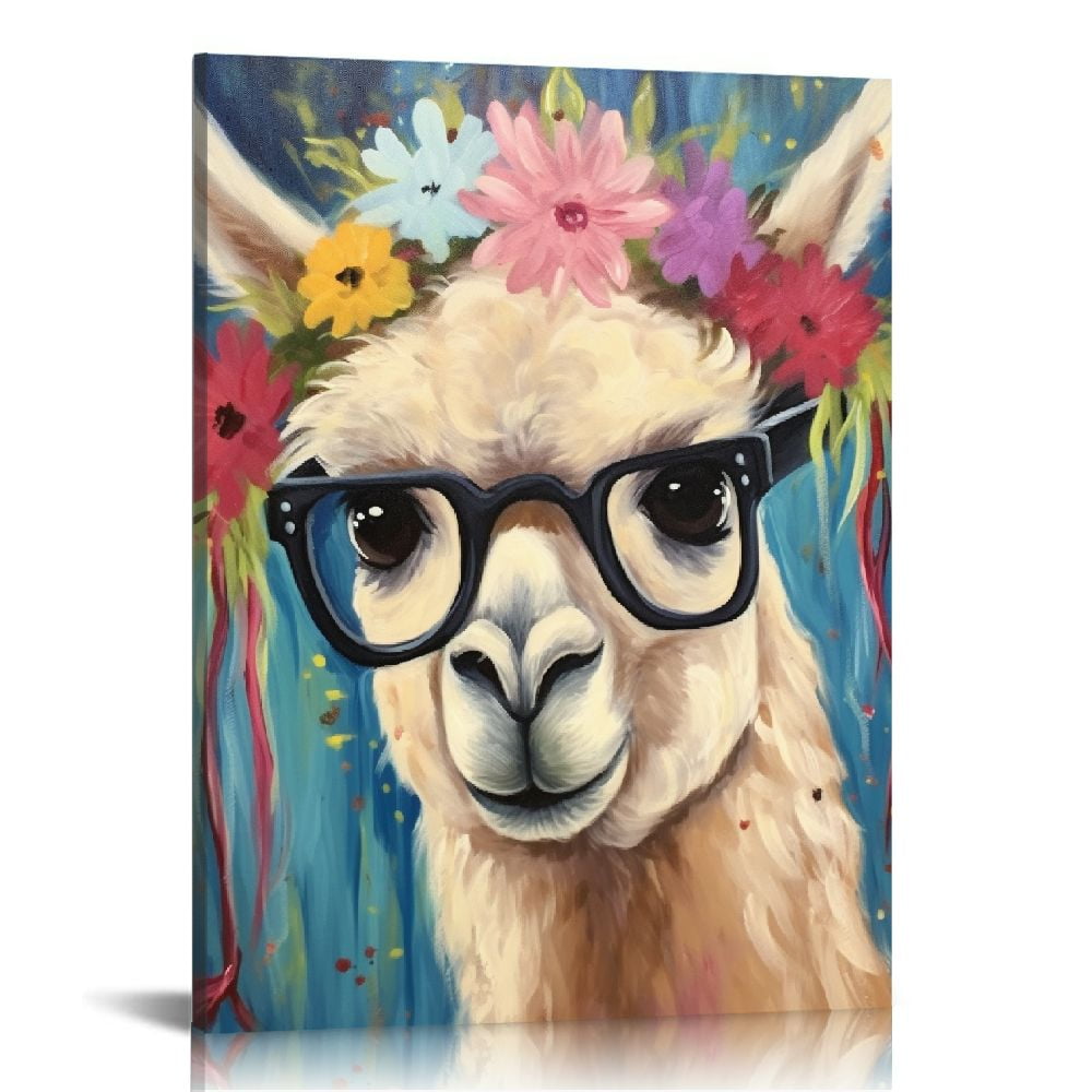 C04-GENYS Alpaca Art Print - Alpaca Decor - Alpaca with Glasses Art ...