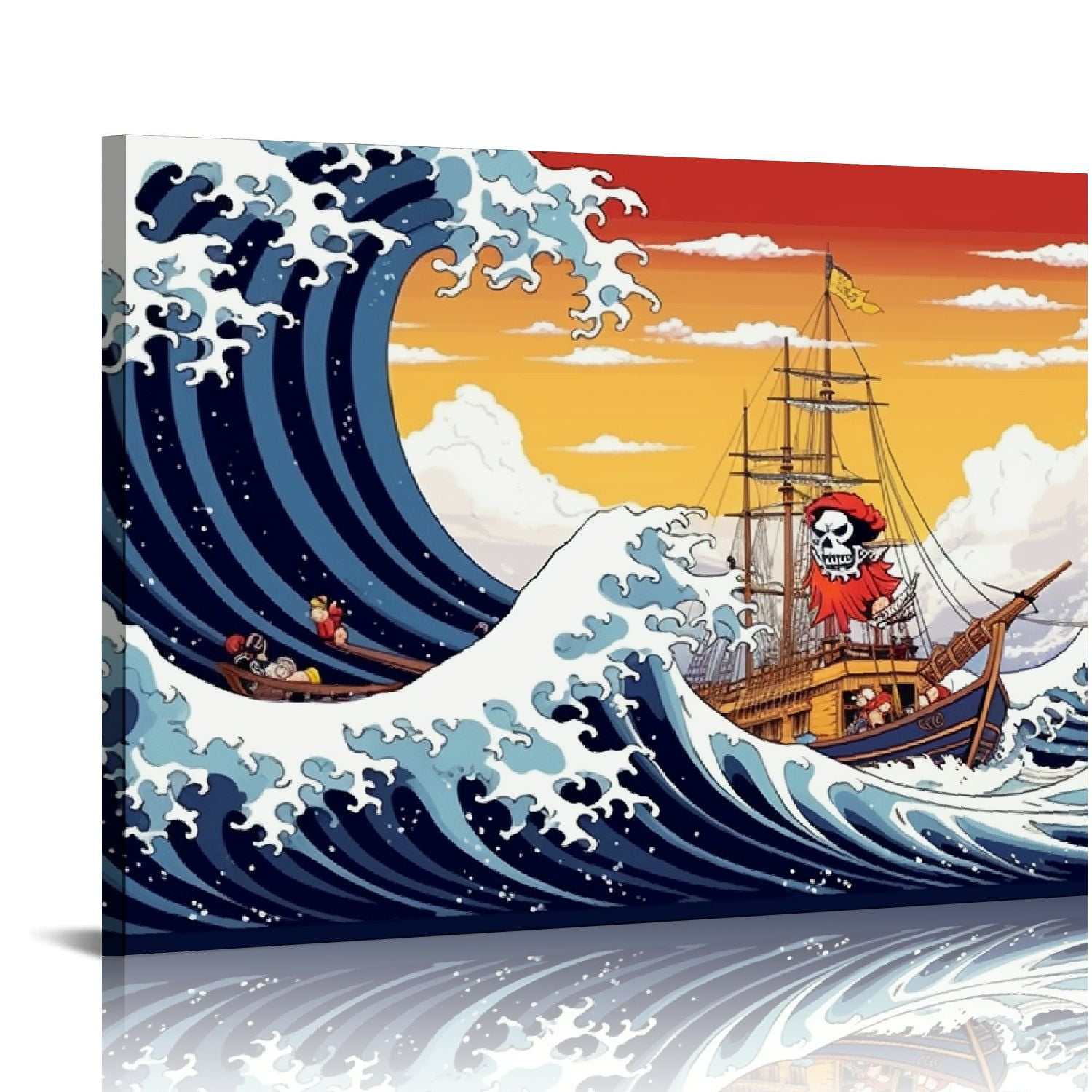 C04-GENYS Anime Poster Wano Country Oda's Art Ukiyo-e Canvas Painting ...