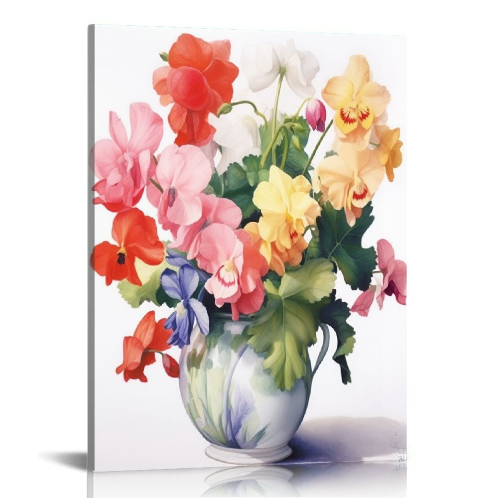 C04-GENYS Begonia Wall Art Print - Begonia Flowers Print Poster ...