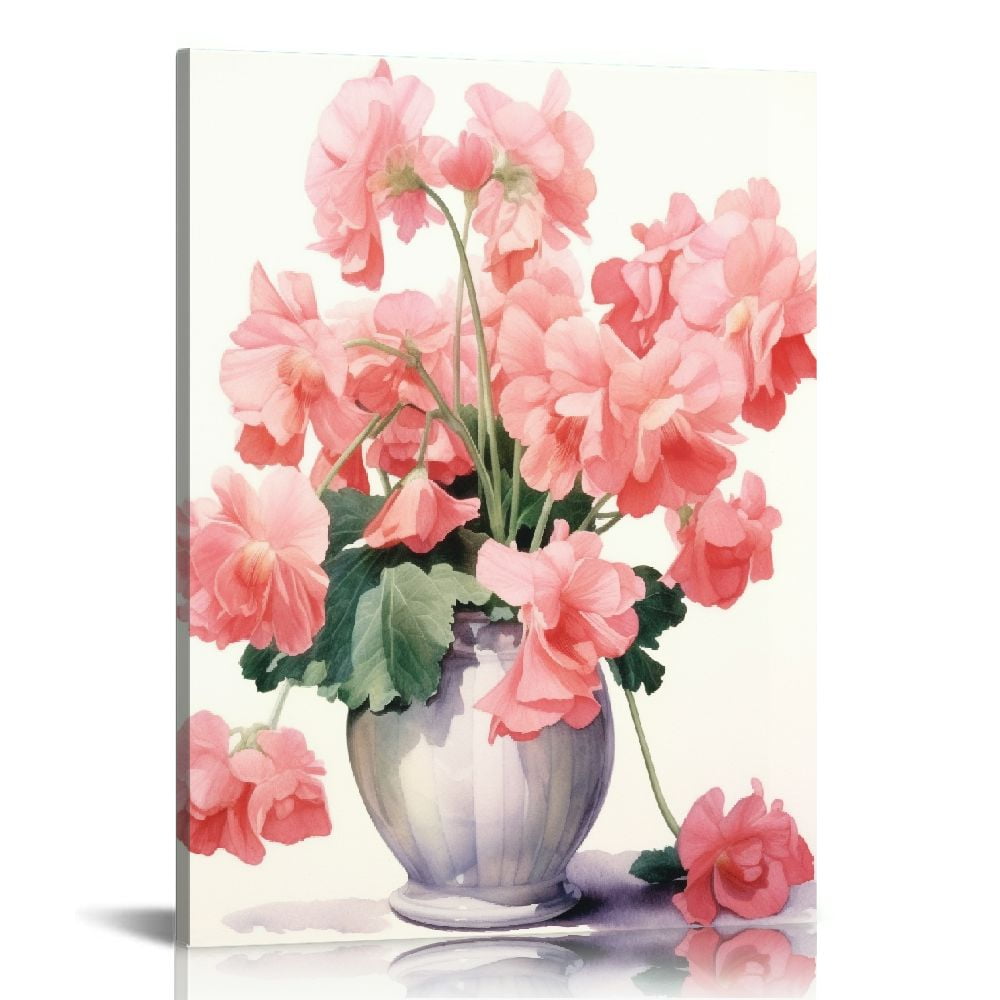 C04-GENYS Begonia Wall Art Print - Begonia Flowers Print Poster ...