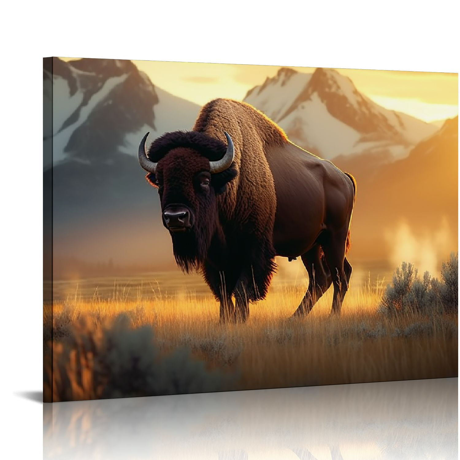 C04-GENYS Bison American Buffalo Poster home Decor Canvas Printins Wall ...