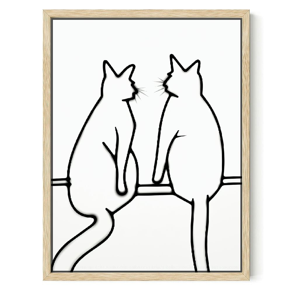 C04-GENYS Black Cat Wall Art Decor,Cat Gifts for Cat Lovers,Cute Big ...