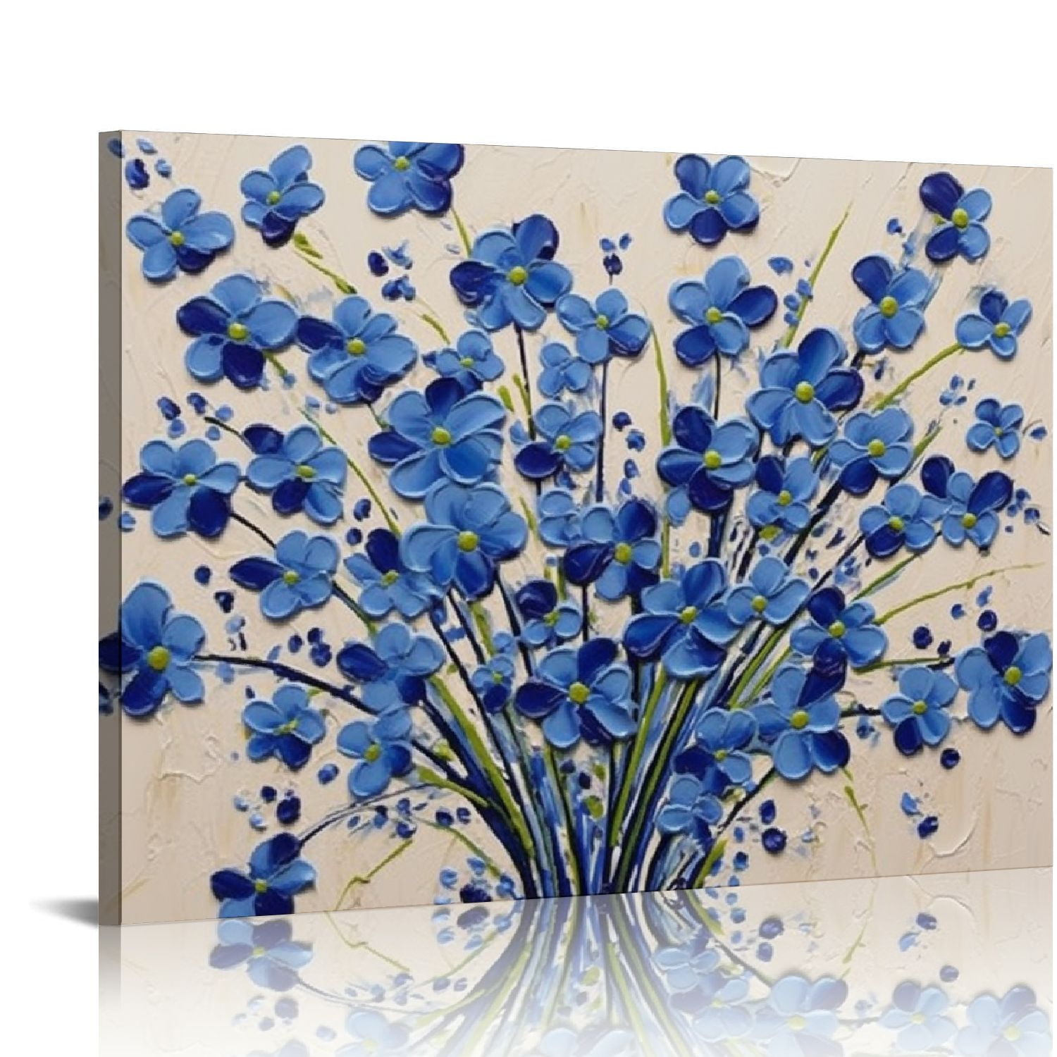 C04-GENYS Blue Flower Canvas Wall Art Painting Pictures Modern 3D ...
