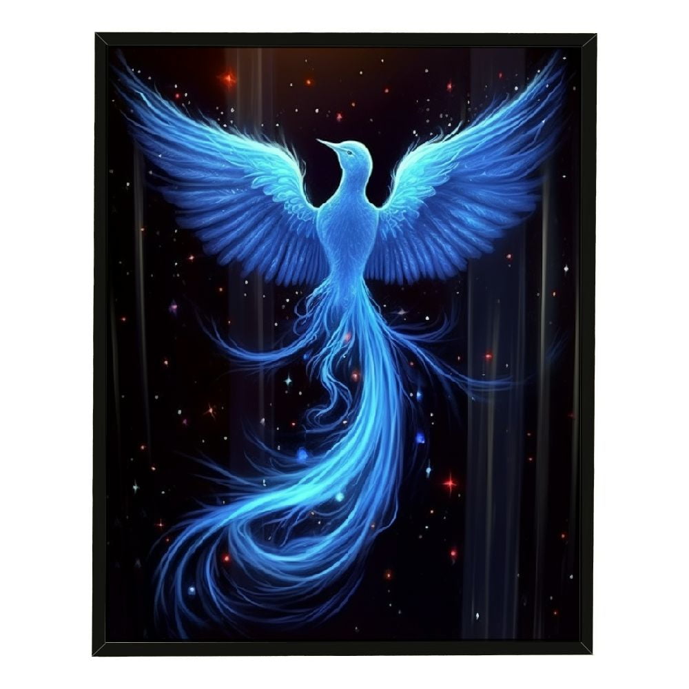 C04-GENYS Blue Flying Phoenix Canvas Wall Art Poster Art Modern ...