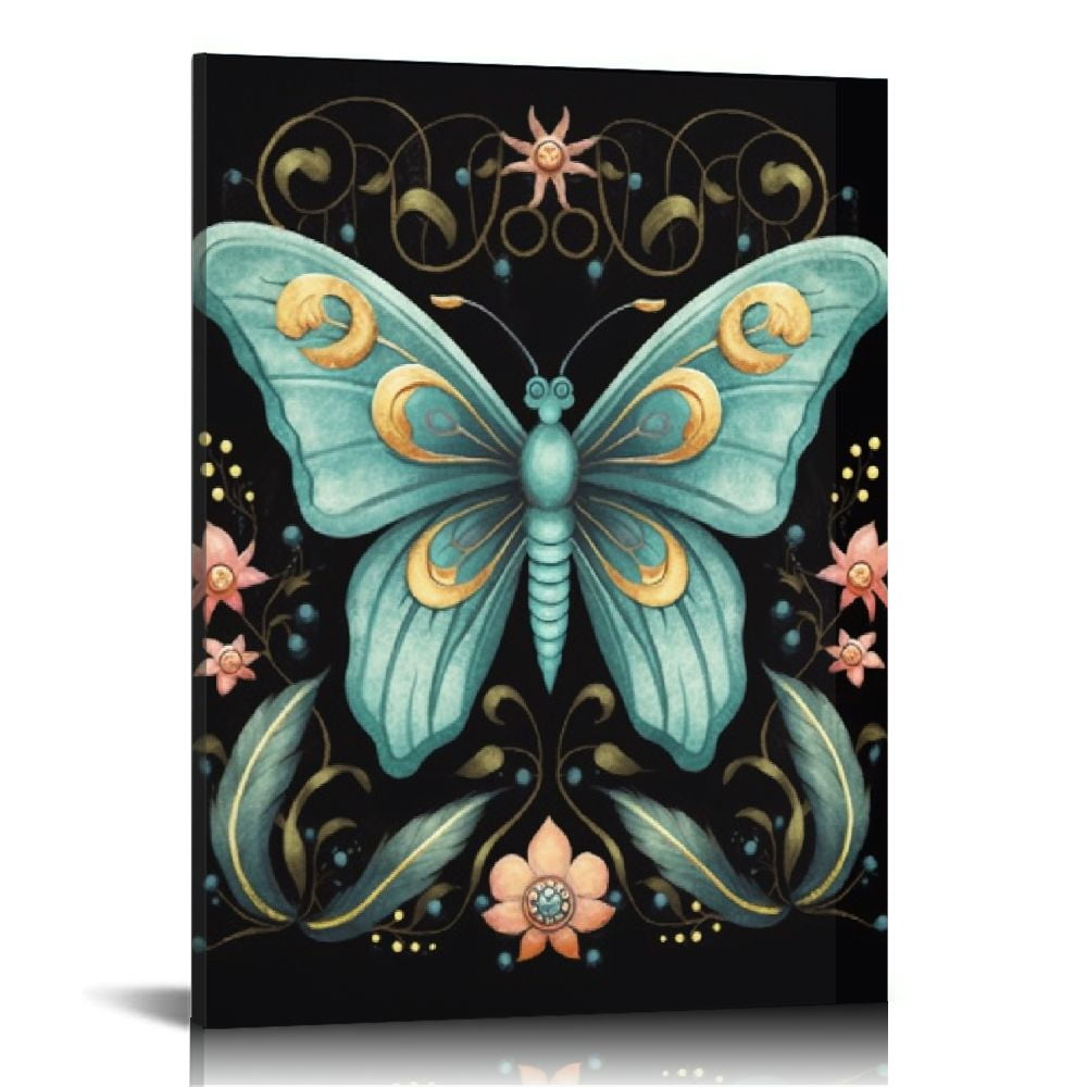 C04-GENYS Boho Moth Wall Decor, Assorted Insert Art Print 16x20 inch ...