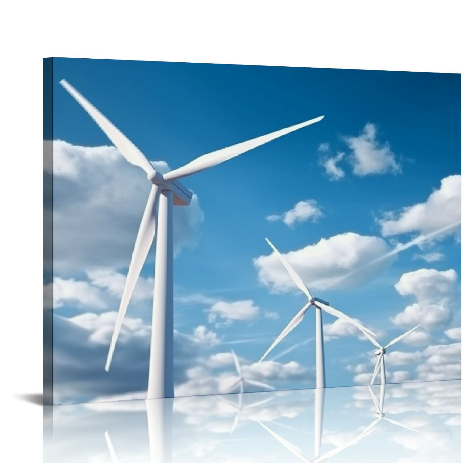 C04-GENYS Canvas Framed Wall Art Wind turbine Ecological power ...