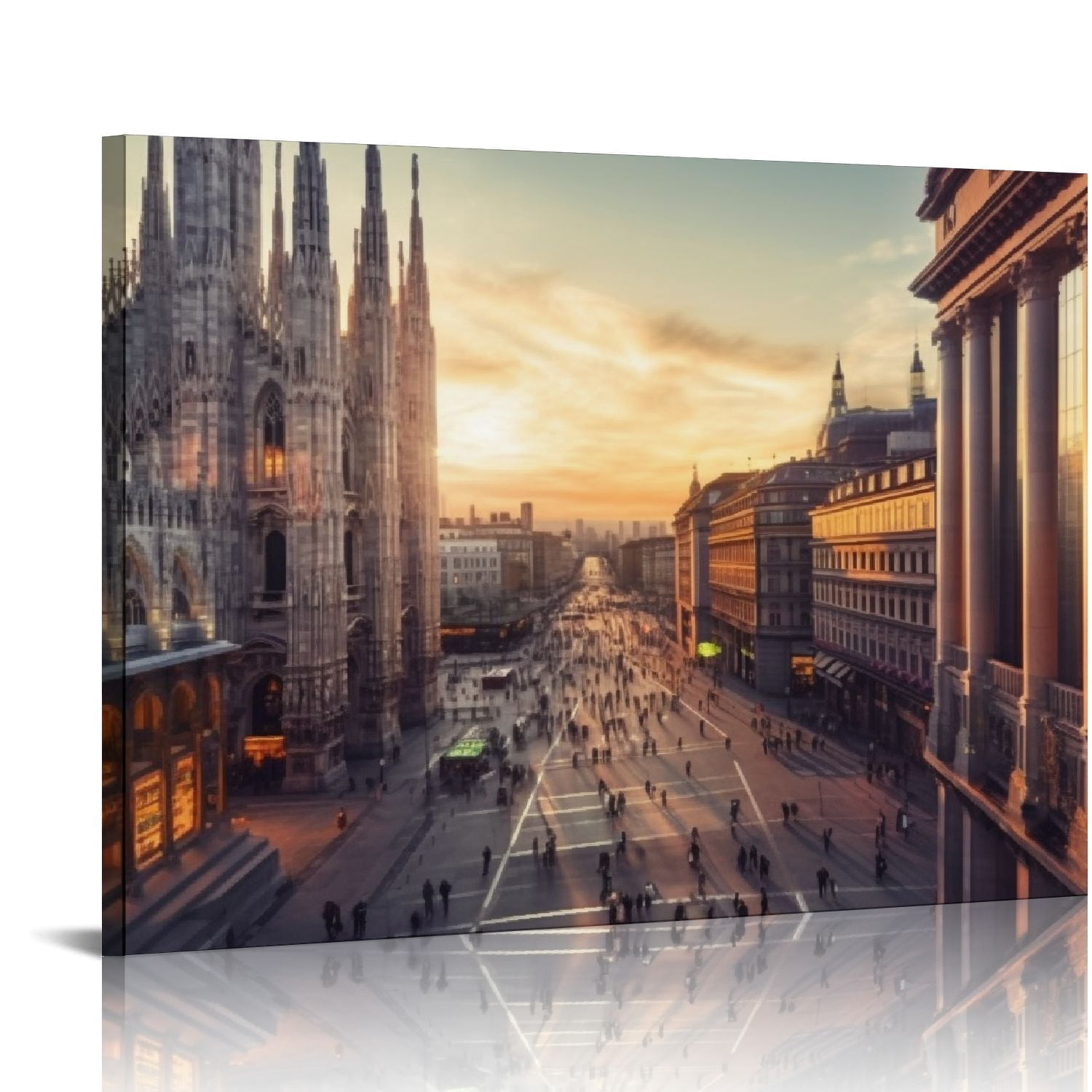C04-GENYS Canvas Wall Art Living Room Milan City Poster Pictures ...