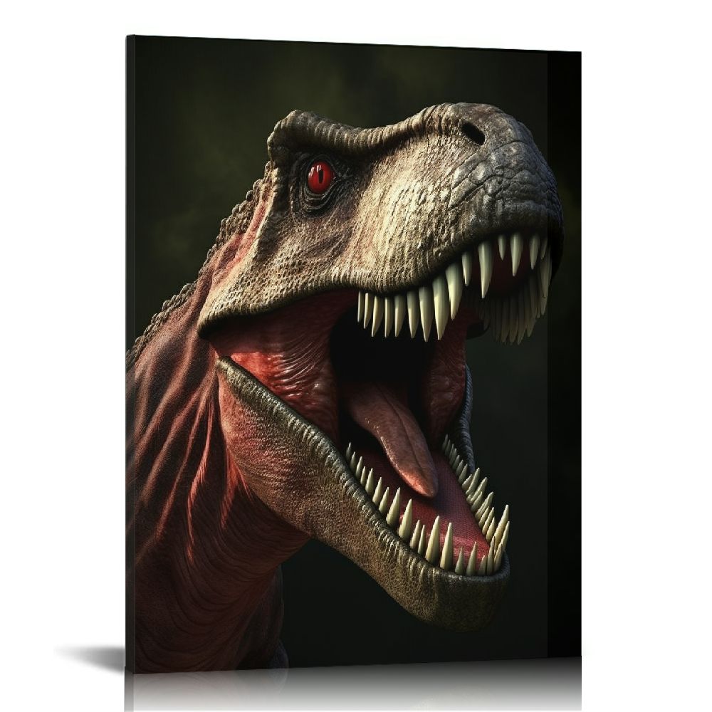 C04-GENYS Canvas Wall Art Rampaging Tyrannosaurus-Rex Canvas Wall Art ...