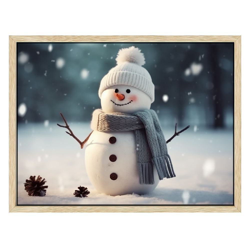 C04-GENYS Christmas Wall Decoration Canvas Wall Art Christmas Snowman ...