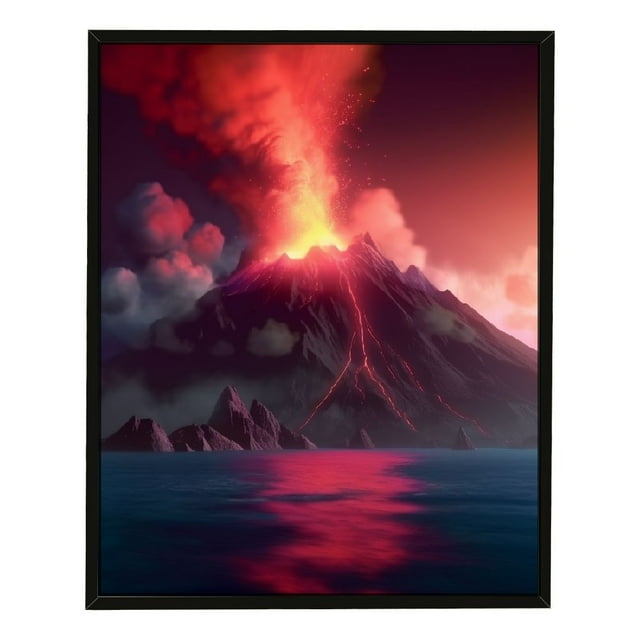 C04-GENYS Cosmic Volcano Eruption Poster Canvas Poster Wall Art Decor ...