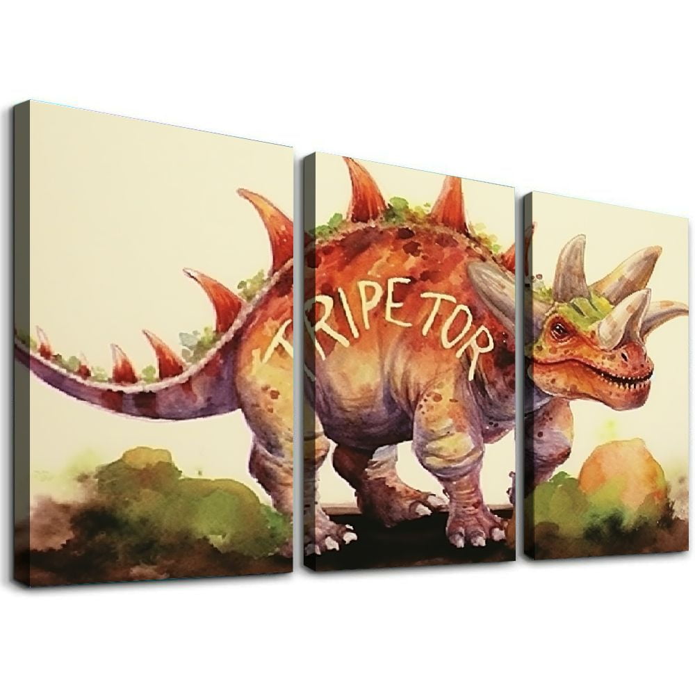 HOMICOZI Dinosaur Watercolor Art Prints Set includes Tyrannosaurus Rex ...