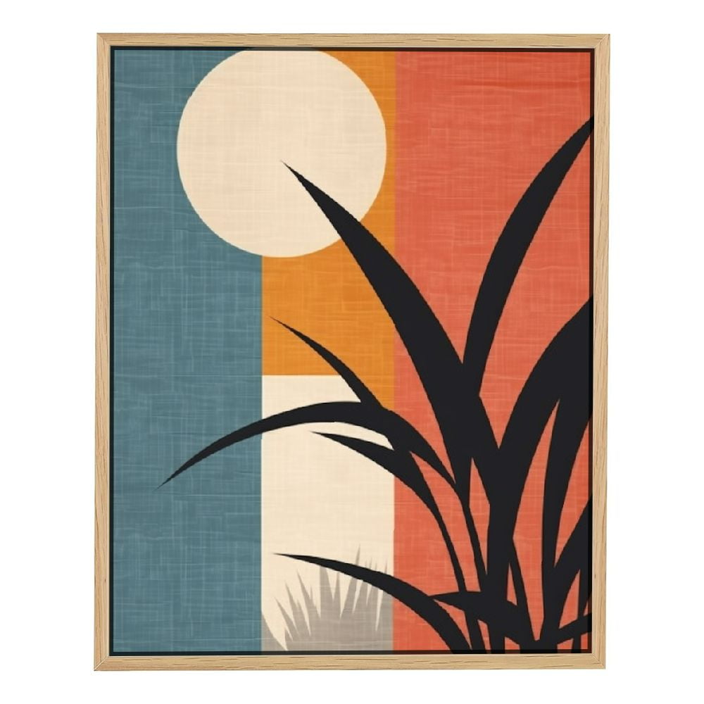 C04-GENYS Framed Canvas Print Wall Art Abstract Blue Palm Tree & Red ... C04-GENYS Framed Canvas Print Wall Art Abstract Blue Palm Tree & Red ...