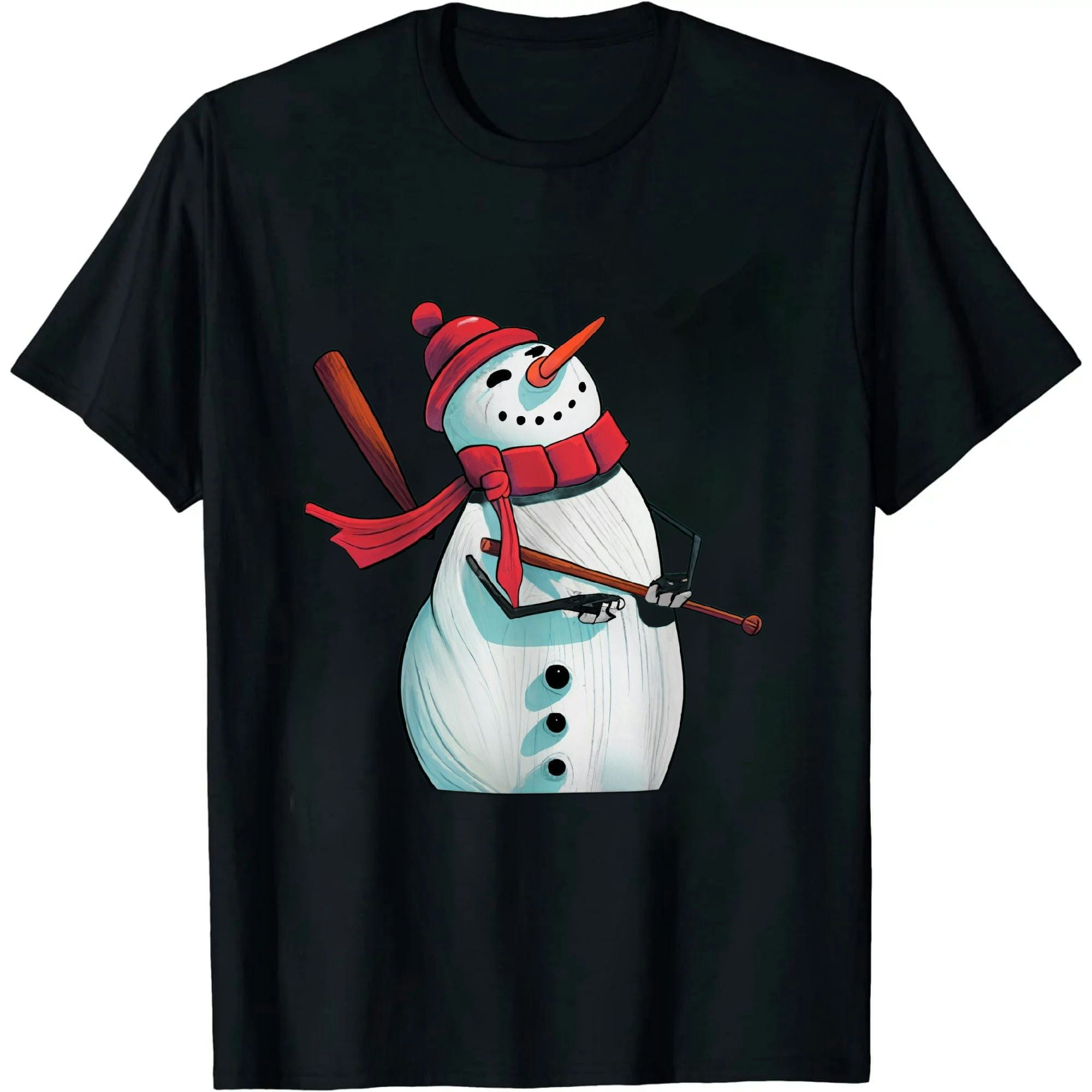 C04-GENYS Frosty The Snowman Waving Men's Black Tshirt - Walmart.com