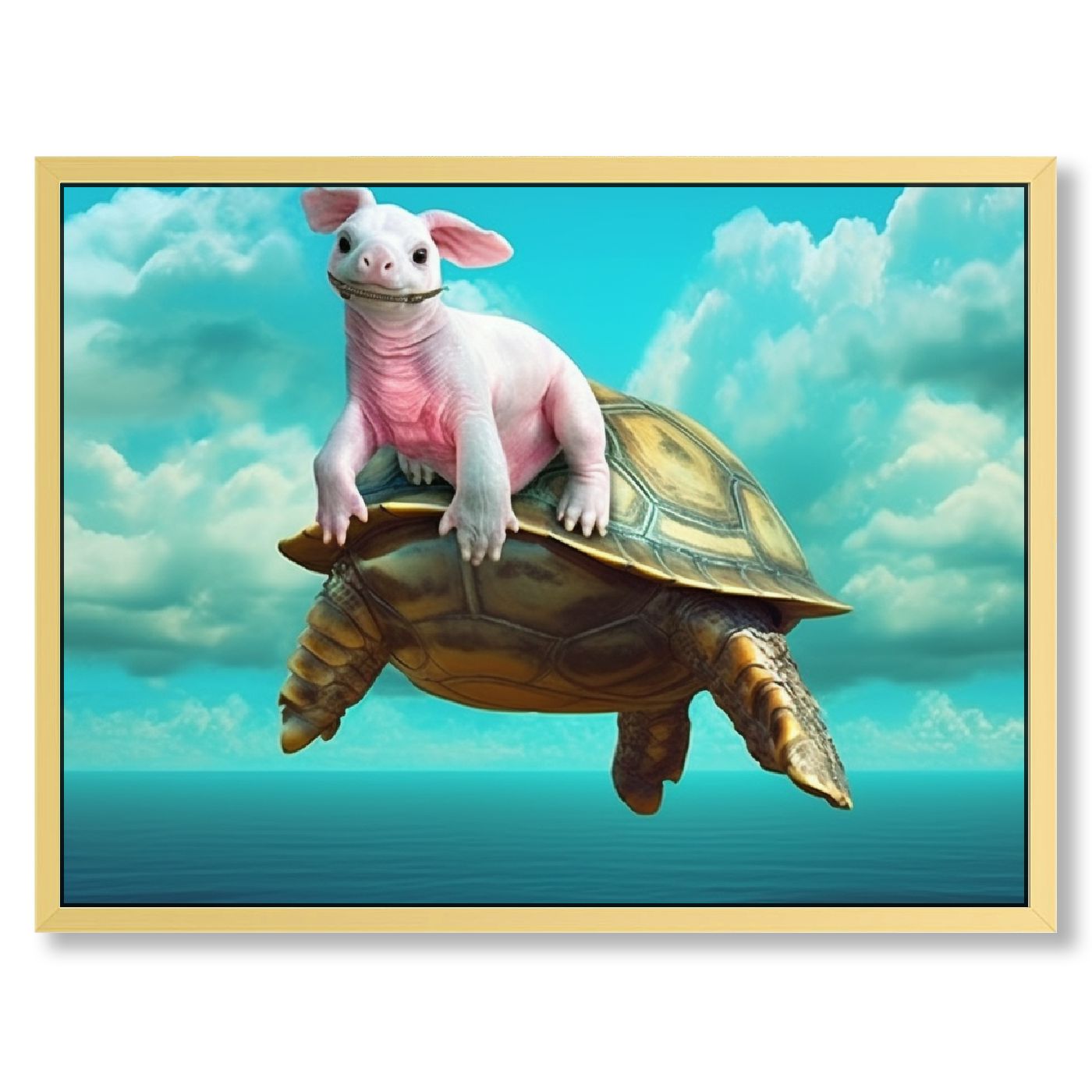 C04-GENYS - Funny Flying Animals Canvas Wall Art - A Little Pig on The ...