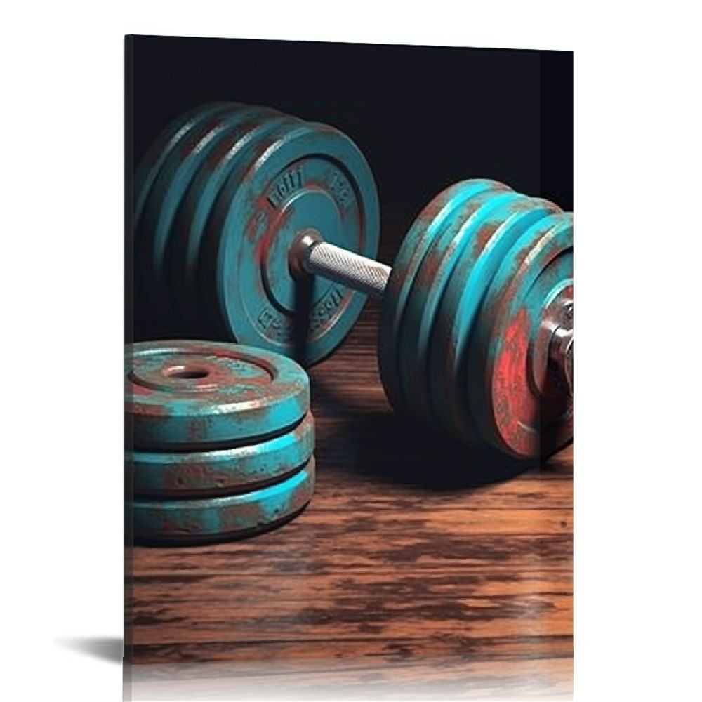 C04-GENYS Gym Canvas Wall Art: Modular Dumbbell Poster for Fitness ...