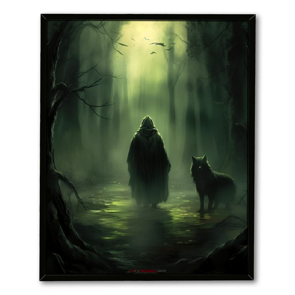 C04-GENYS Horror Ghost Poster Gothic Vintage Canvas Wall Art Forest ...
