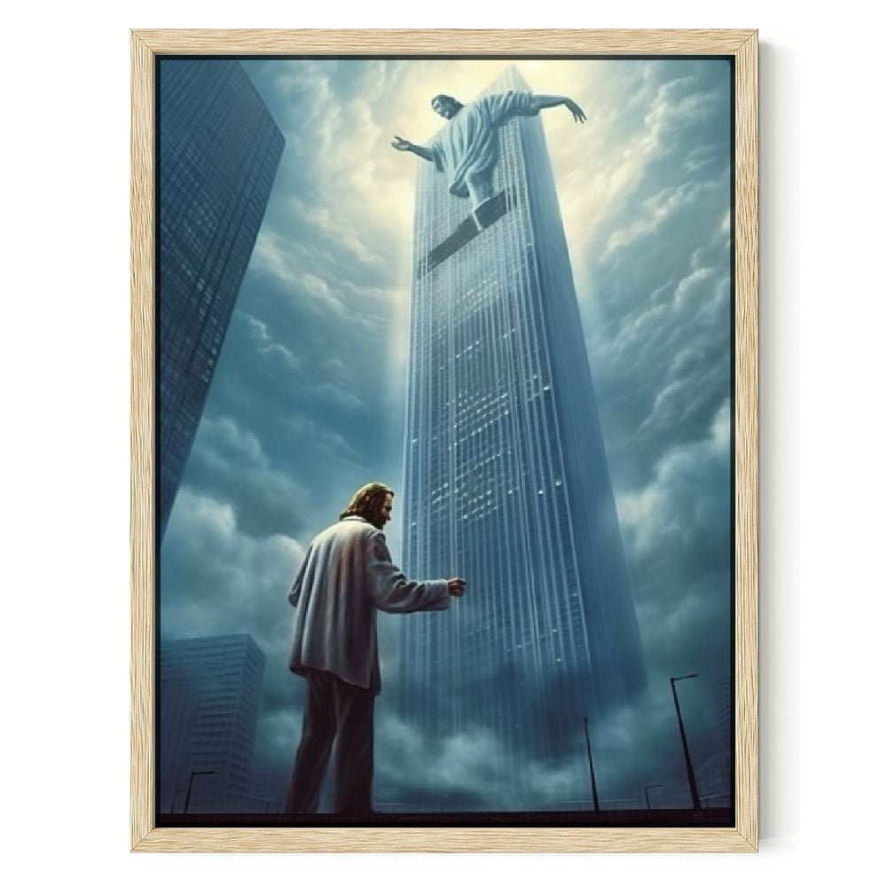 C04-GENYS Jesus Christ Knocking on UN Building in NYC Poster Decorative ...
