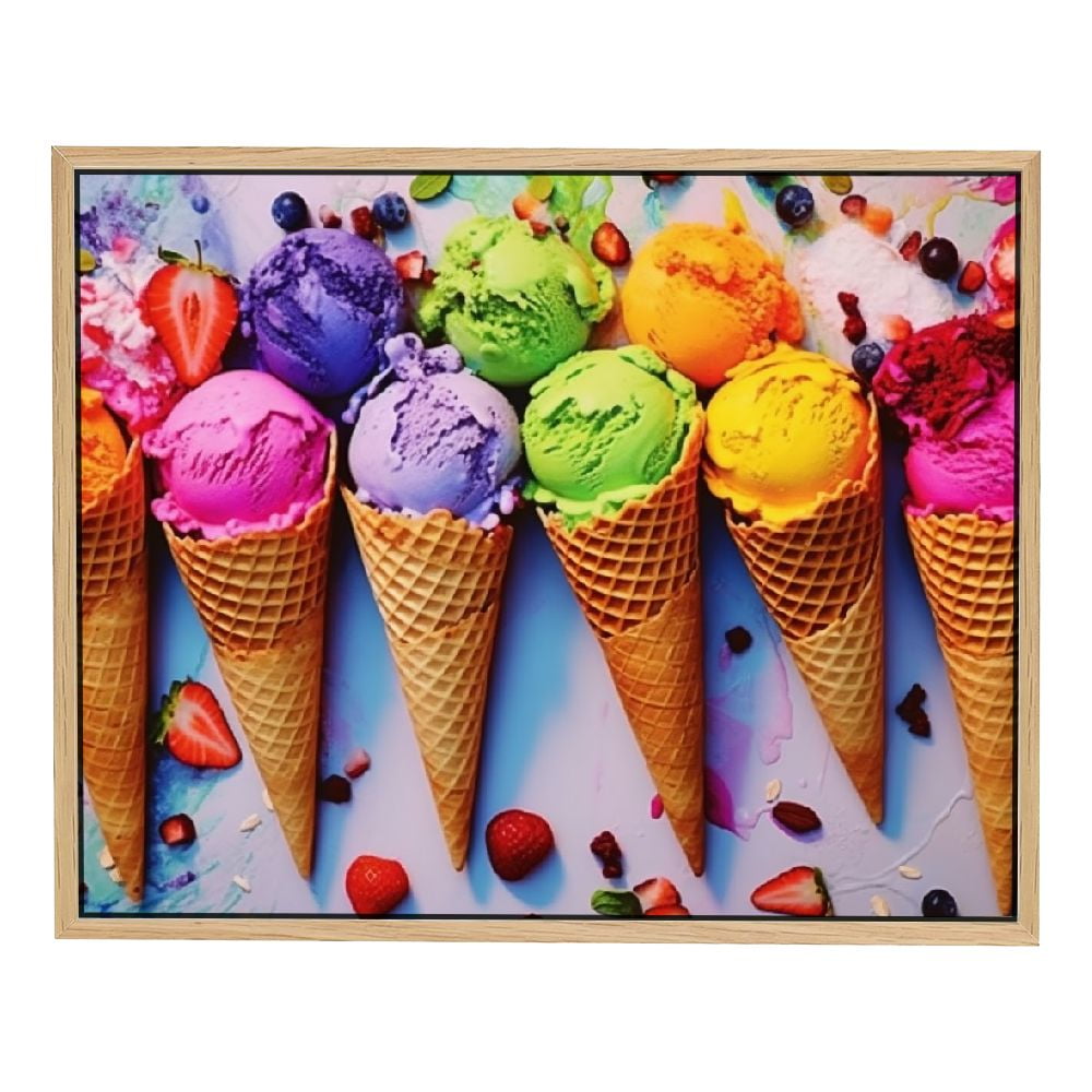 C04-GENYS Kitchen Dining Room Wall Art - Colorful Ice Cream Canvas ...