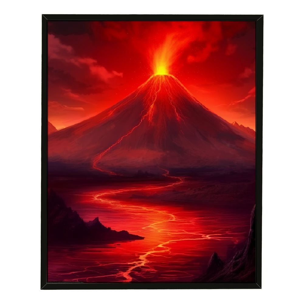C04-GENYS Landscape Poster Volcano Poster Volcanic Eruption Lava ...