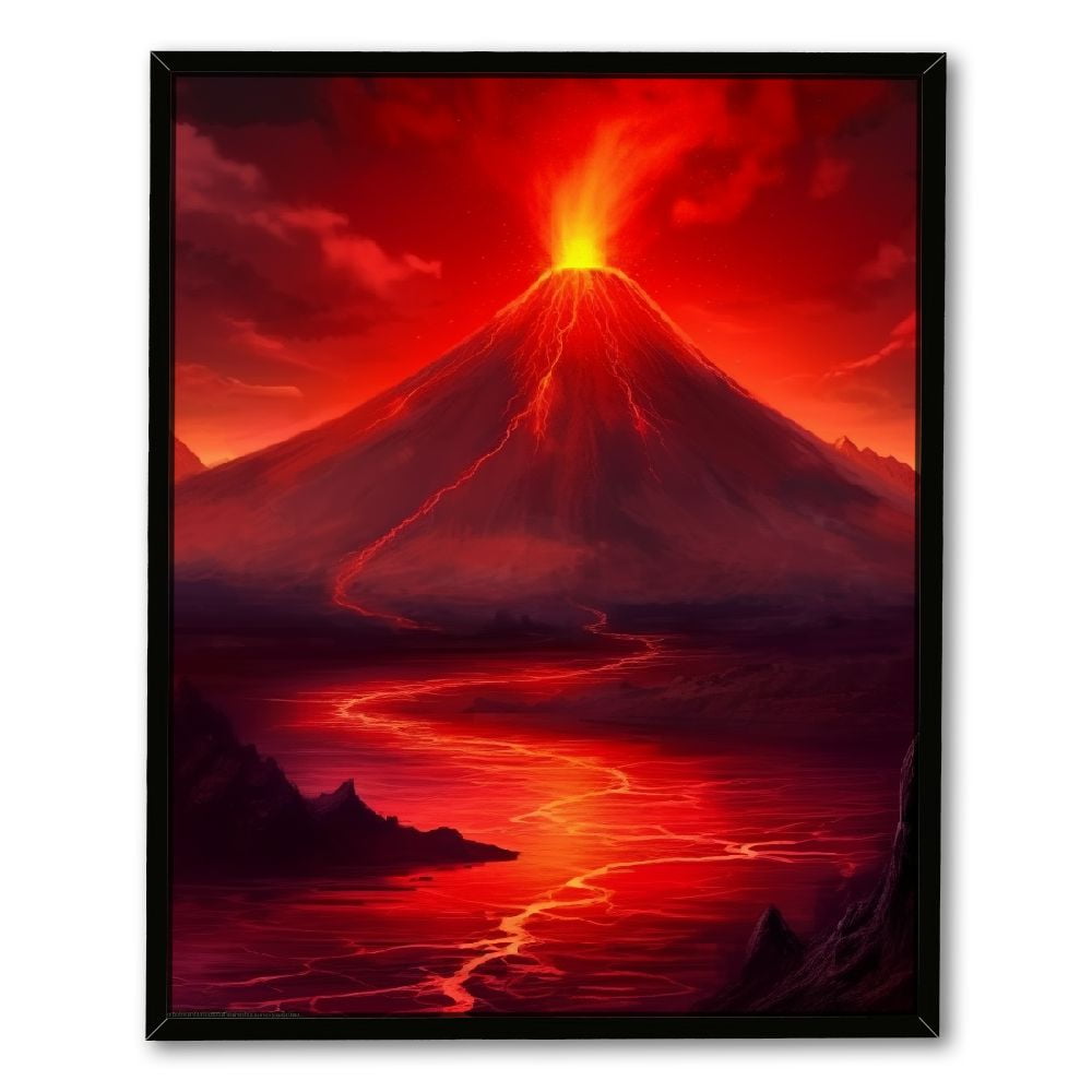 C04-GENYS Landscape Poster Volcano Poster Volcanic Eruption Lava ...