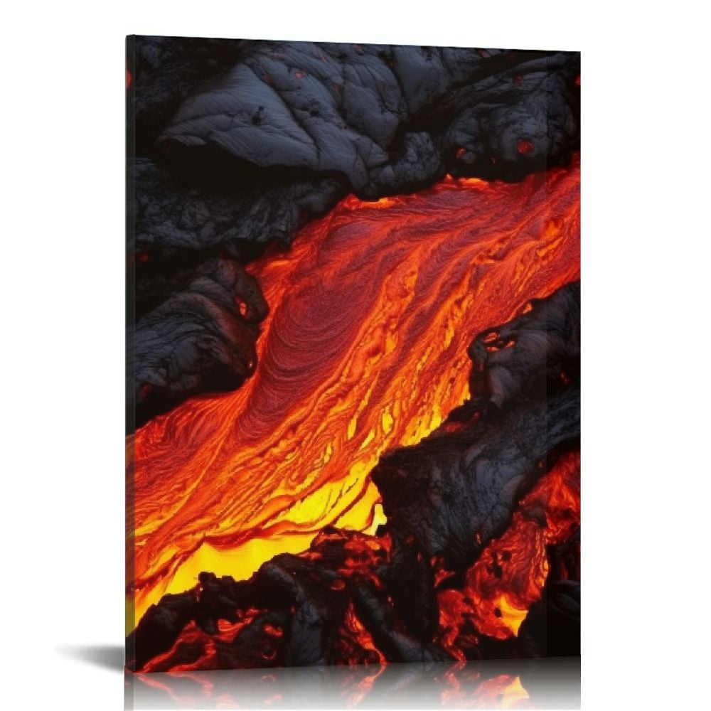 C04-GENYS Lava Magma Wall Art Canvas Painting Picture Print Poster ...