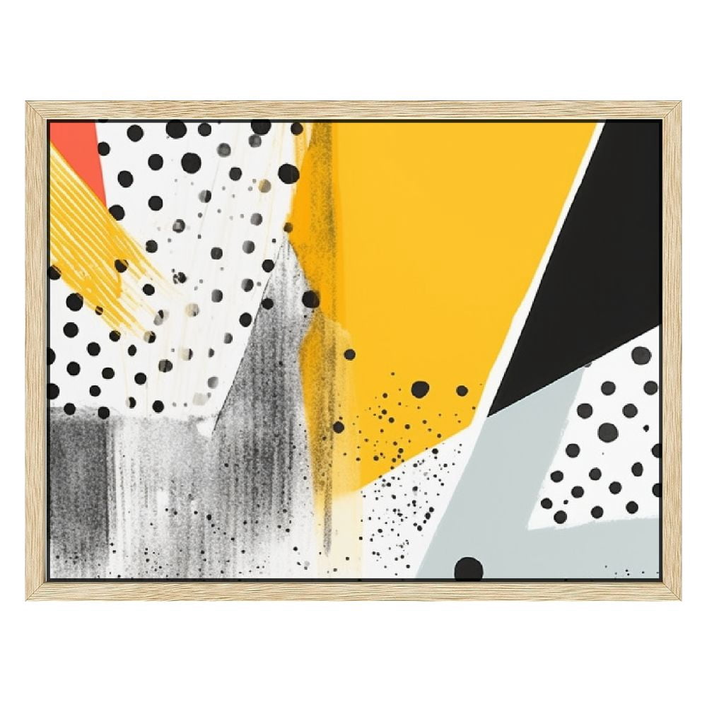 C04-GENYS Modern Abstract Wall Art Decor Yellow Gray Modern Artwork ...