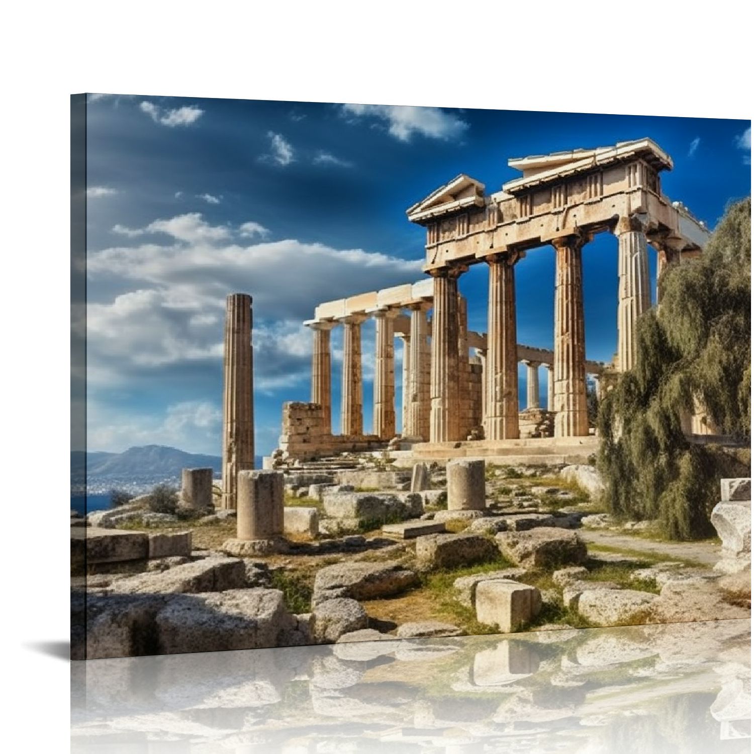 C04-GENYS Parthenon Acropolis Pictures Wall Decor Canvas Wall Art Landscape Poster Prints For ...