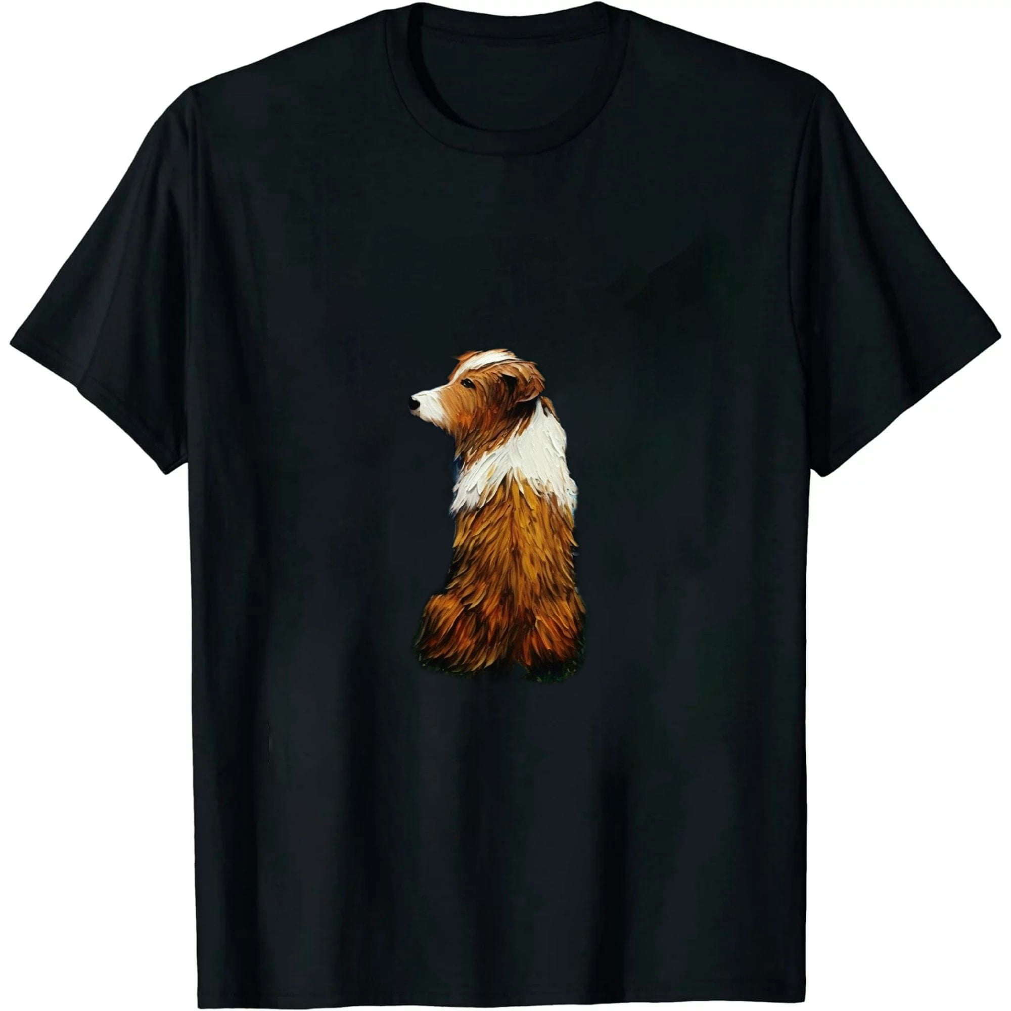 C04-GENYS Red and White Border Collie Back Starry Night Dog Art by T ...