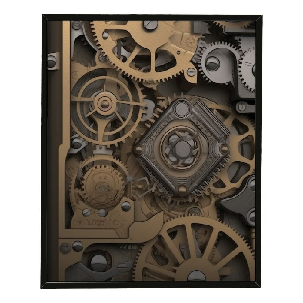 C04-GENYS Steampunk Mechanical Gears Painting Home Decoration Frame ...