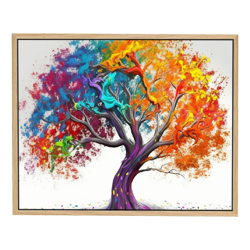 C04-GENYS Tree of Life Decor Wall Art Colorful Tree Painting Prints ...