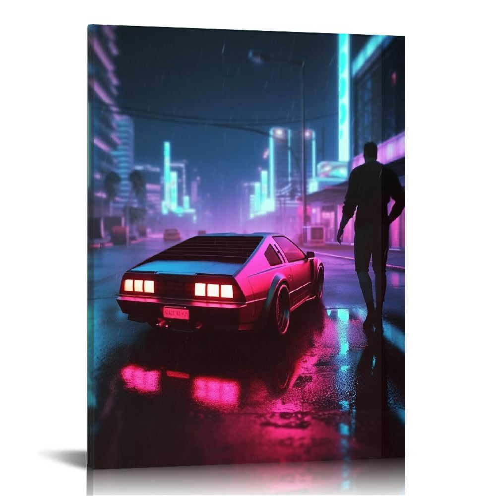 C04-GENYS Vaporwave No Vacancy Outrun Styled Artwork Canvas Art Poster ...