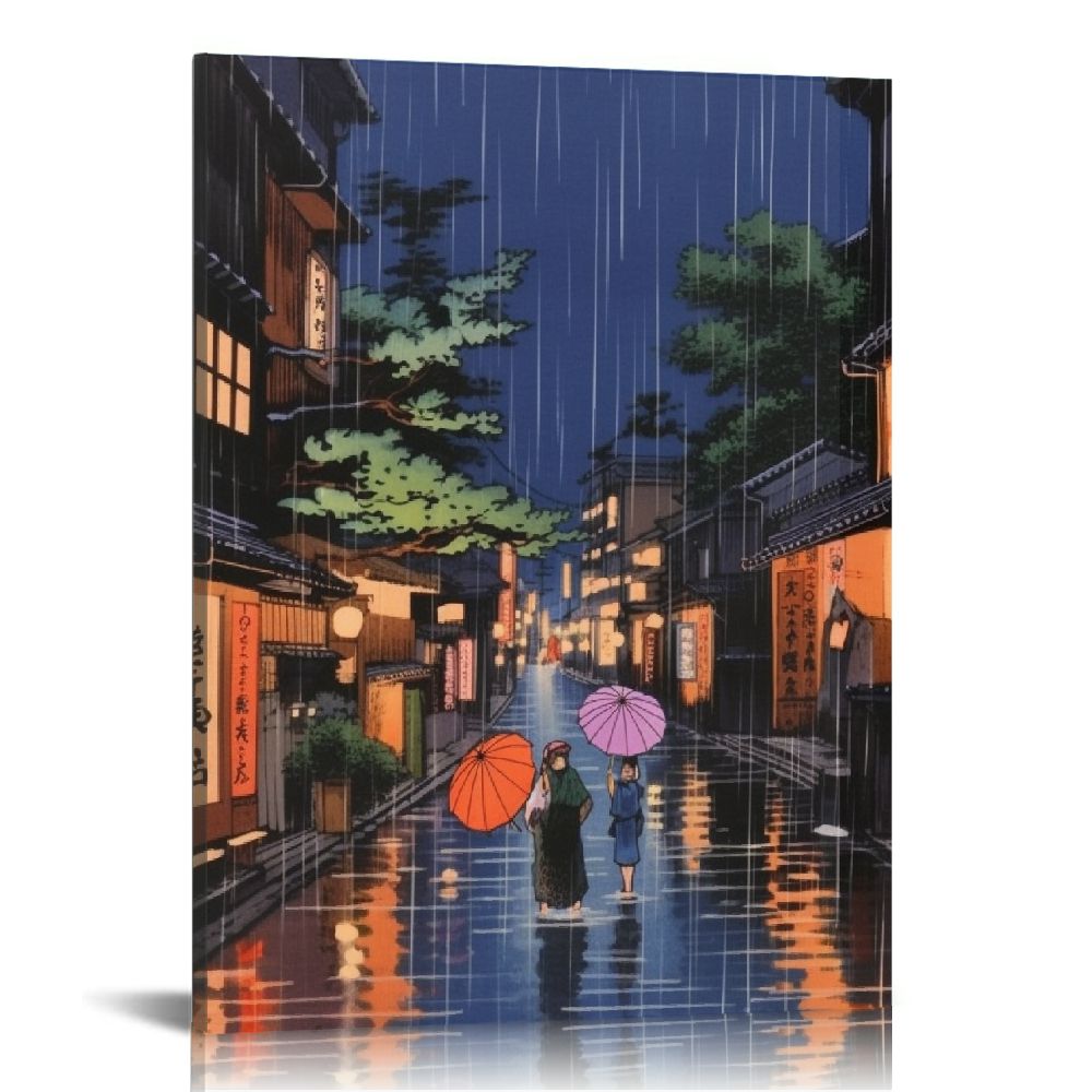 C04-GENYS Vintage Japanese Painting Ukiyo-e Art Print Evening at Ushigome by Tsuchiya Koitsu ...