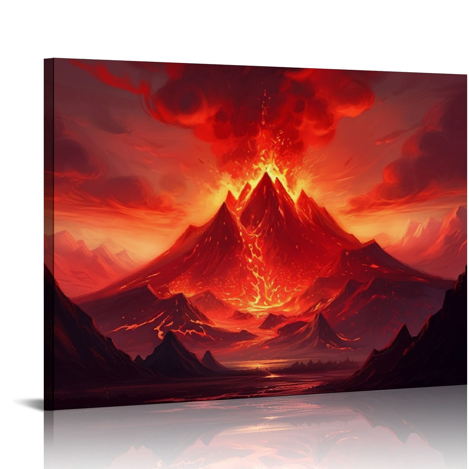 C04-GENYS Volcanic Eruption Magma Nature Posters Room Aesthetics Canvas ...