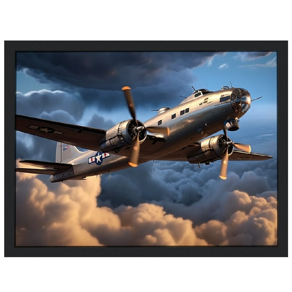 C04-GENYS WWII Fighter Propeller Plane Vintage Airplane Poster Canvas ...