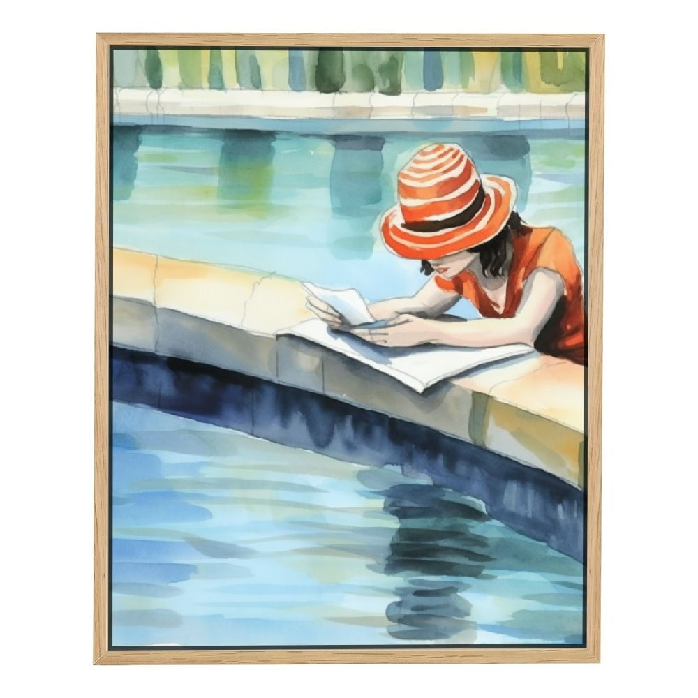 C04-GENYS ocean art,Canvas Wall Decor,Swimming pool print,Watercolour ...