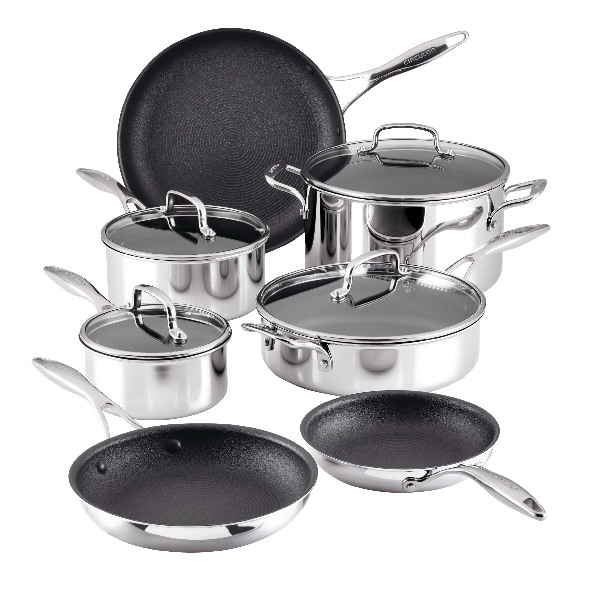 C1 Series Clad Stainless Steel With Scratchdefense Technology Nonstick Induction Cookware Pots ...