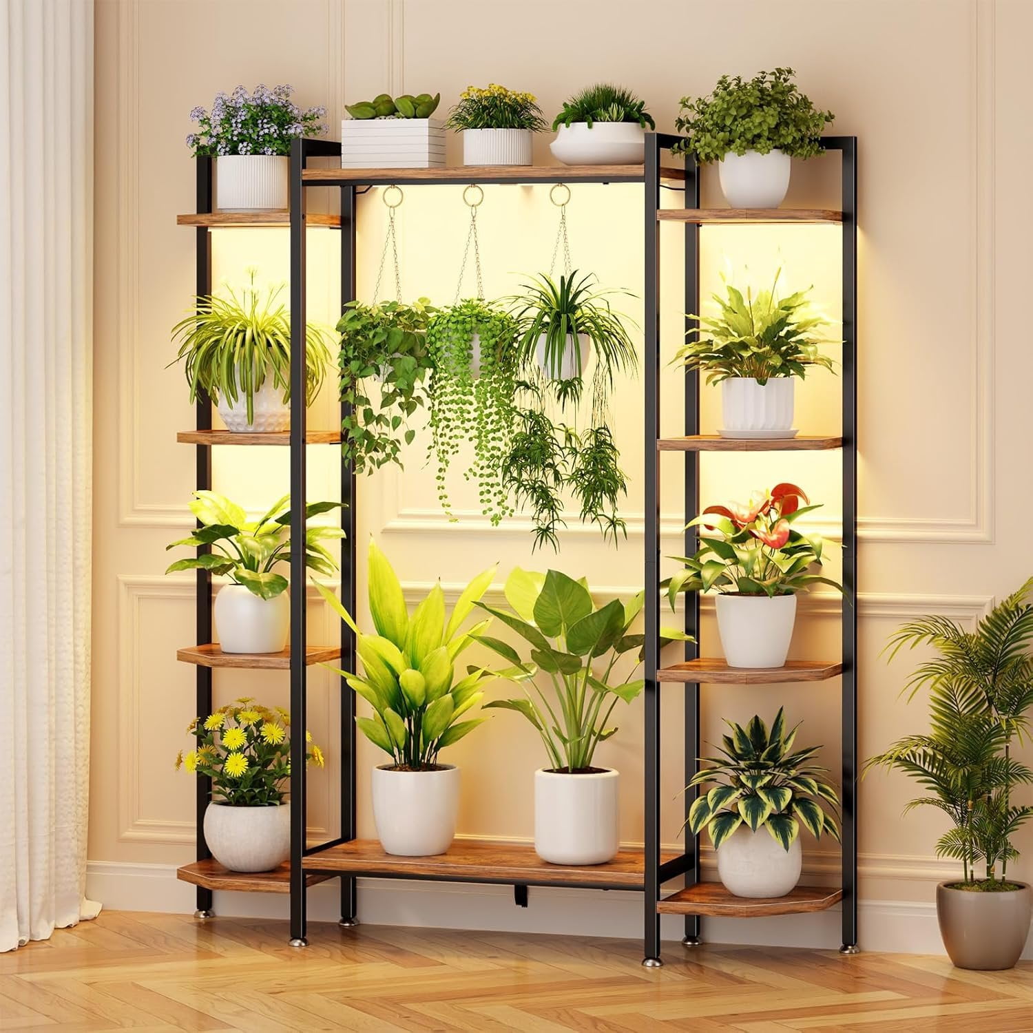C1 Stand Indoor with 6 Grow Lights, 6 Tiered Large Metal Stand, 55 ...