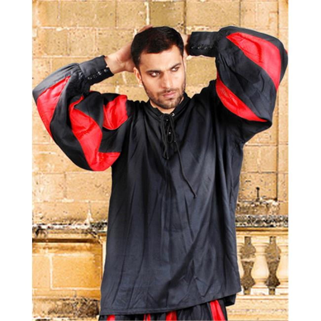 C1060 European Medieval Shirt, Black & Red - Large - Walmart.com