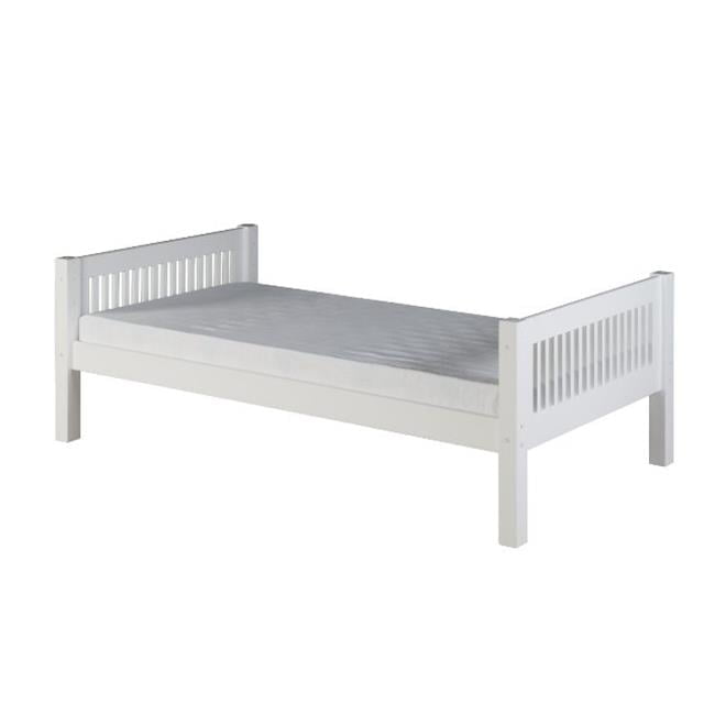 C113-Wh Platform Bed With Mission Headboard White Finish, Twin Size ...