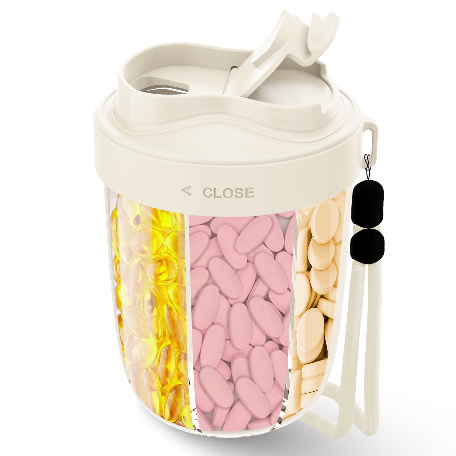 C12 Large Pill Storage Cup Transparent design Holds 7 kinds of pills ...