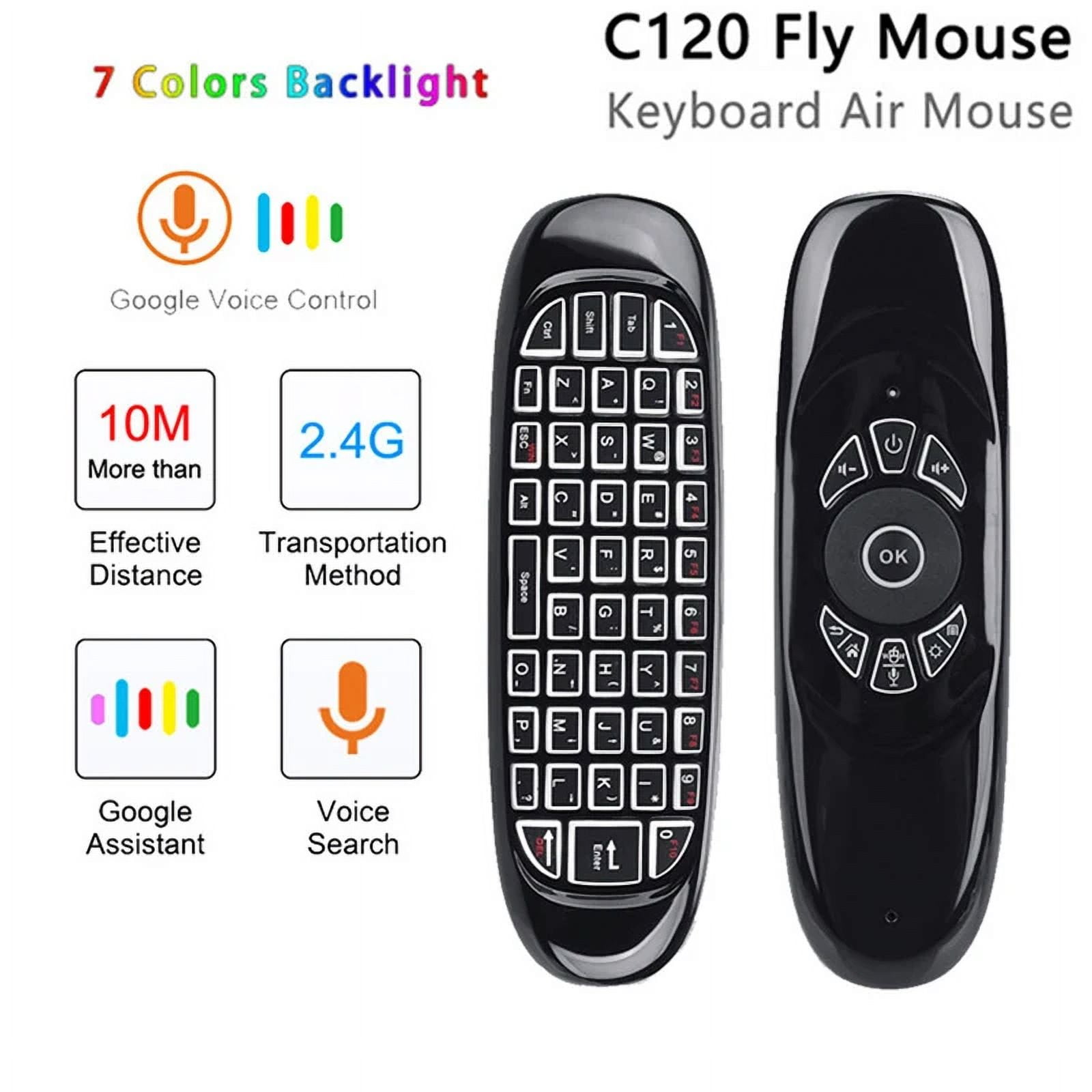 C120 Fly Air Mouse Wireless Keyboard for Russian Spanish 2.4G Smart Remote Control Smart ...