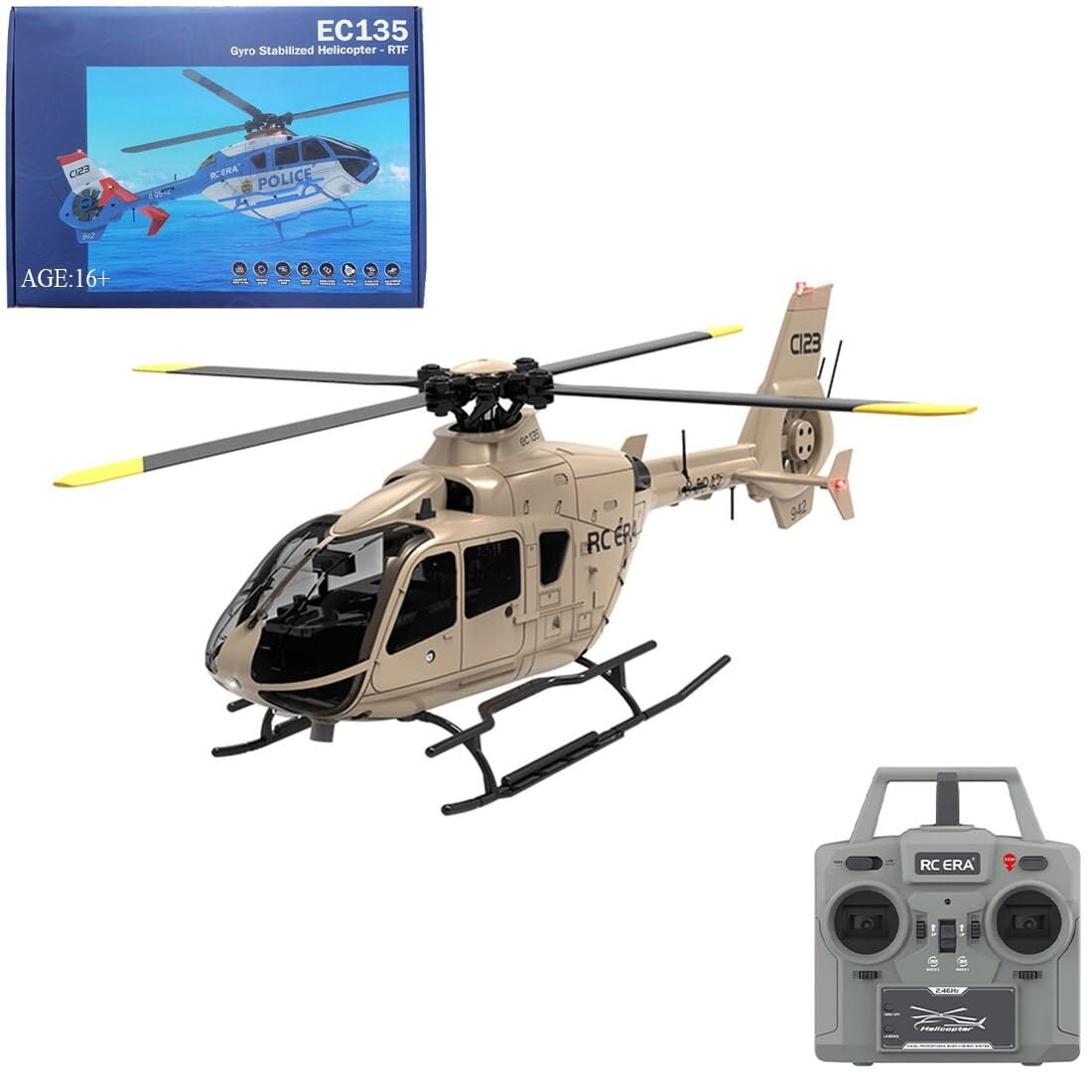 C123 RC Helicopter, 1:36 6CH EC135 Remote Control Helicopter for Adults ...