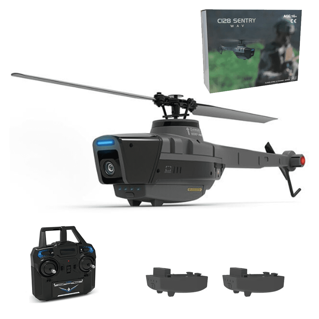 C128 5G FPV RC Helicopter with 1080P Camera, 2.4G 4CH Single-Rotor ...