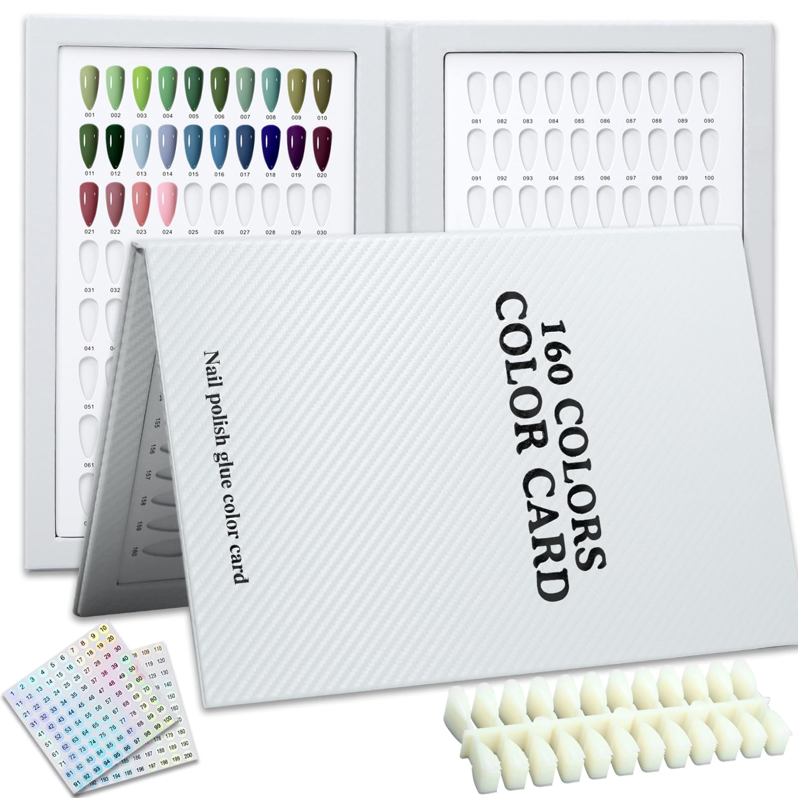 C12rtive 160 Nail Color Display Book,Leather Nail Color Chart with 240 ...