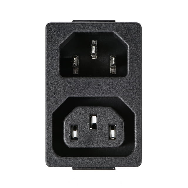 C13 C14 Panel Mount Plug Adapter AC 250V 10A 3 Pins IEC Male Inlet ...