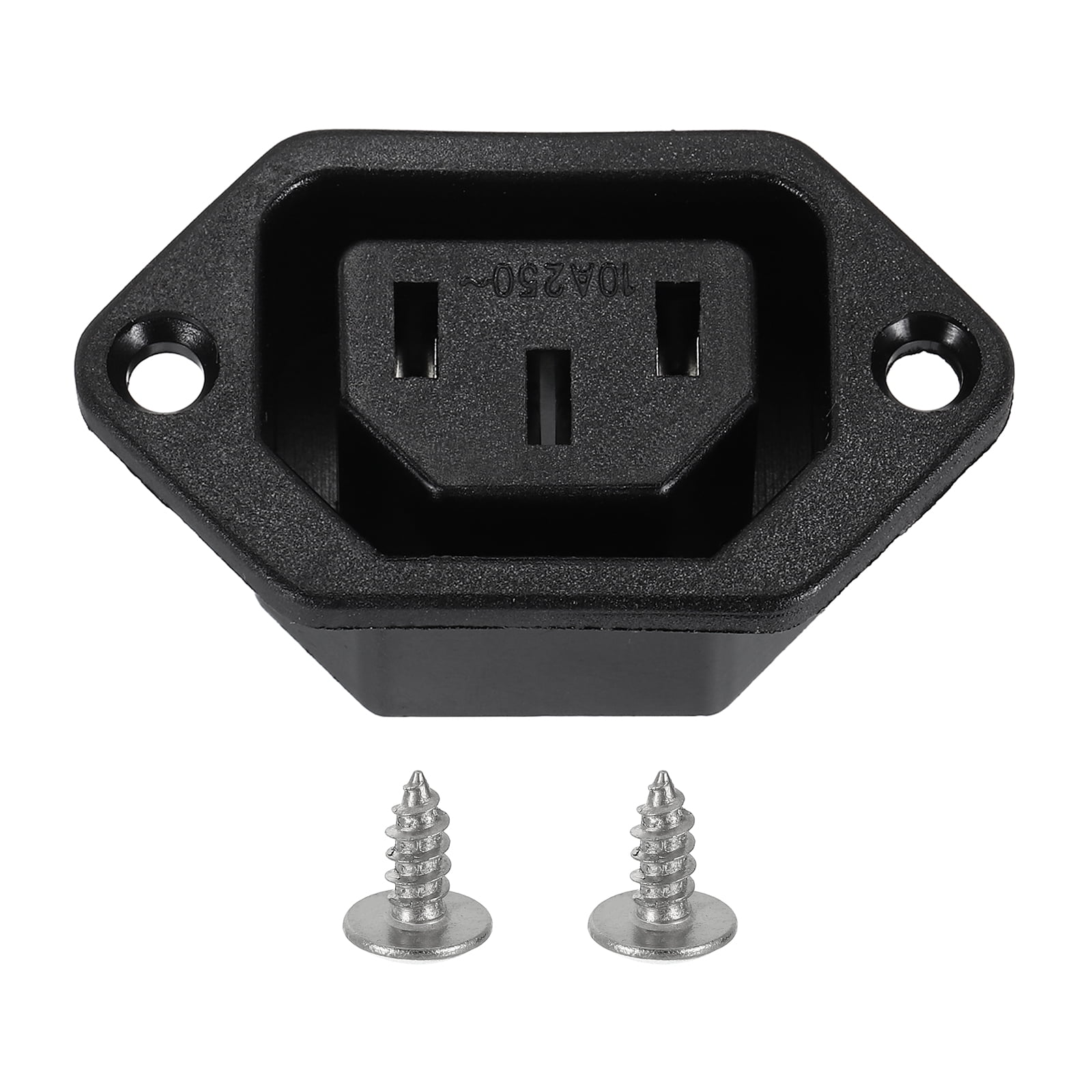 C13 Panel Mount Plug Adapter 250V AC 10A 3 Pins IEC Inlet Module Plug ...