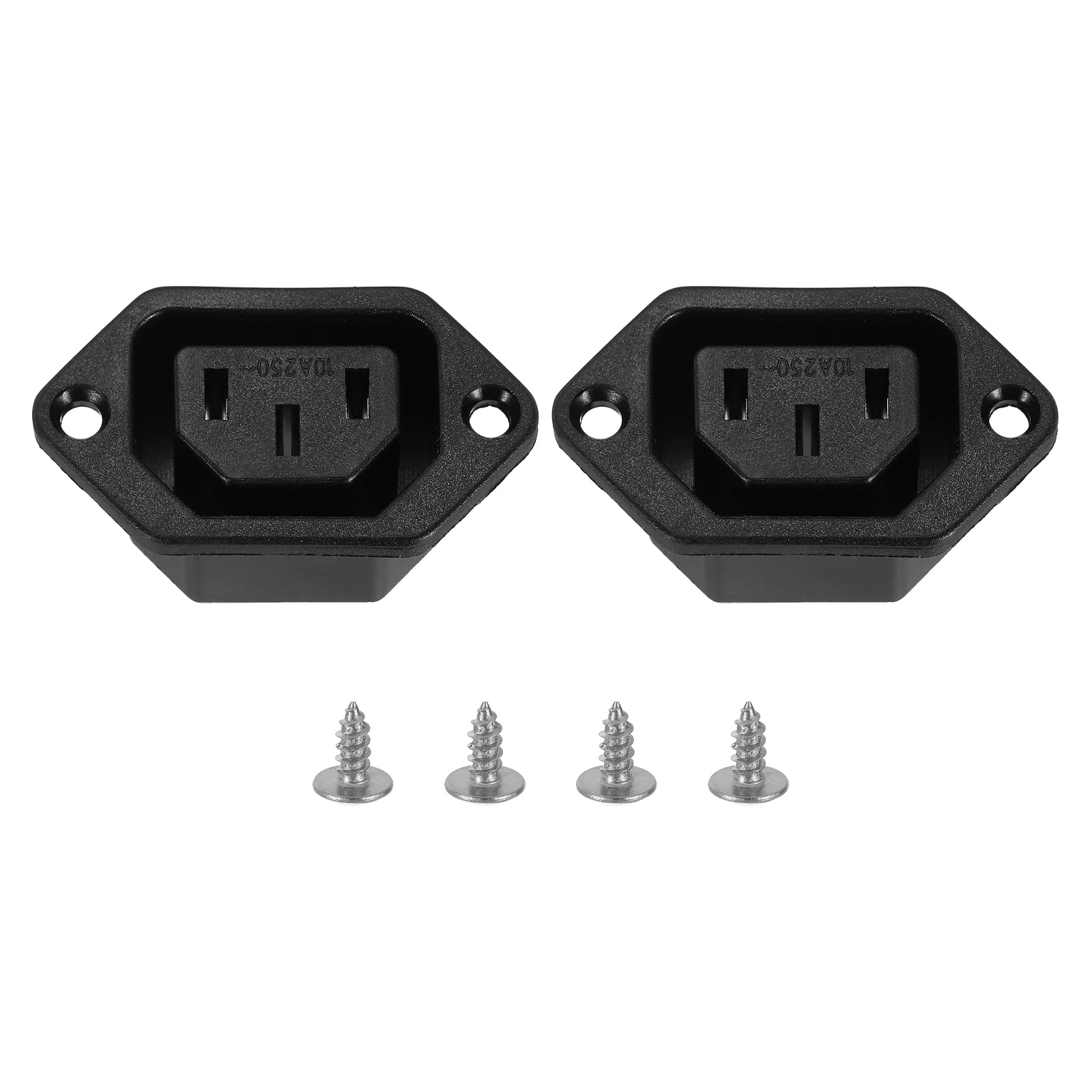 C13 Panel Mount Plug Adapter 250V AC 10A 3 Pins IEC Inlet Module Plug ...