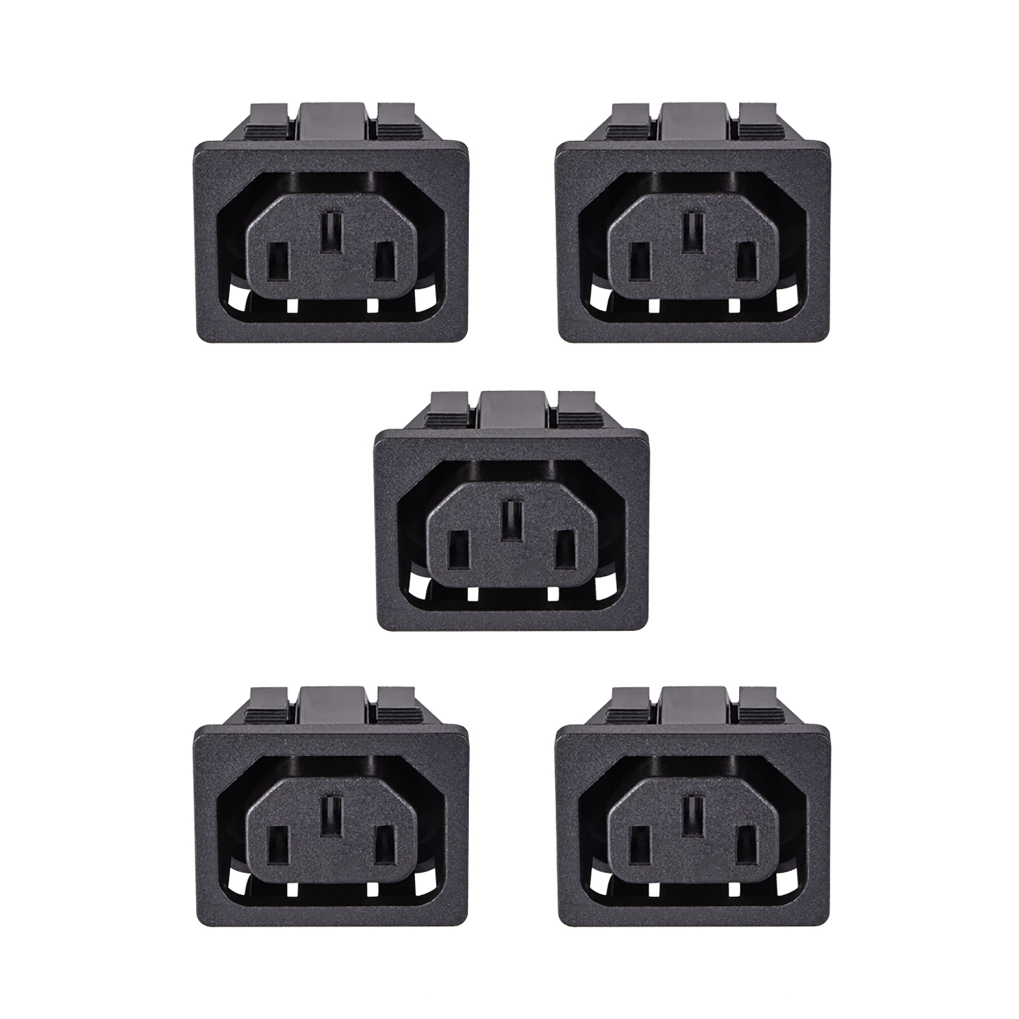 C13 Panel Mount Plug Adapter 250V AC 10A 3 Pins IEC Inlet Module Plug ...